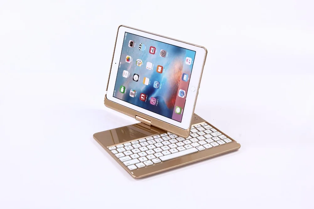 Fashion 360 Degree Rotation Backlight Keyboard case for New iPad 9.7 ...