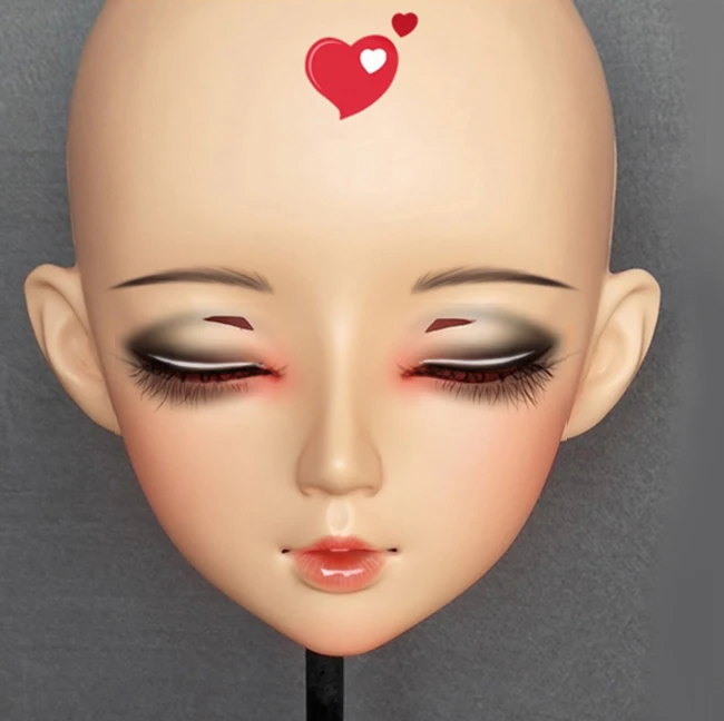 (Mian 04)Female Sweet Girl Resin Half Head Kigurumi BJD Mask Cosplay ...