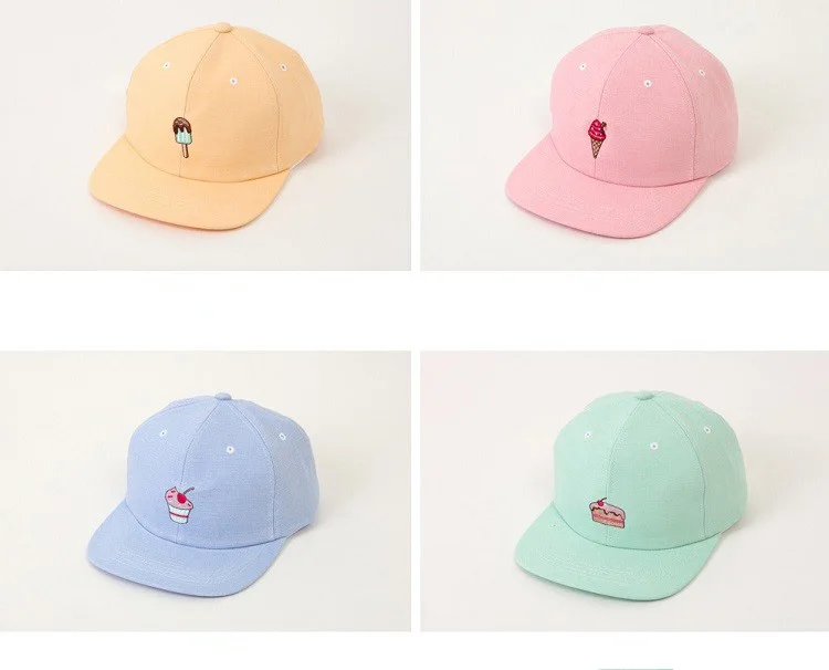 New 4 Colors Baseball Cap for Women Candy Color Adjustable Ice cream ...