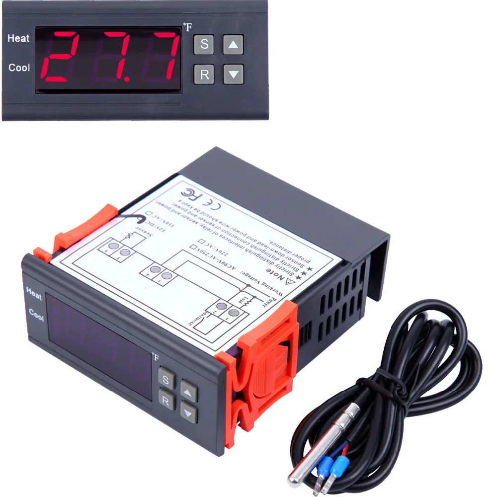 (Shipping From DE) Temperature Controller Digital Thermostat Controller ...