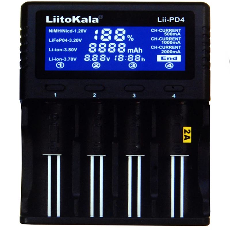 Liitokala Lii-pd4 18650 26650 1.2v Aa Aaa Nimh 3.7v Lithium Battery ...