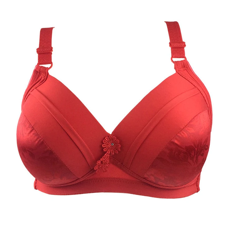 New seamless bra large size thin section no steel ring bra gathered ...