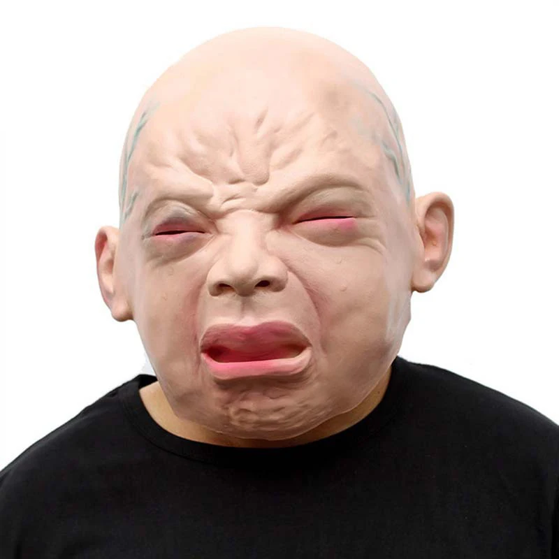 Cry Bady Face Mask Latex Disgusted Rubber masquerade Masks Halloween ...