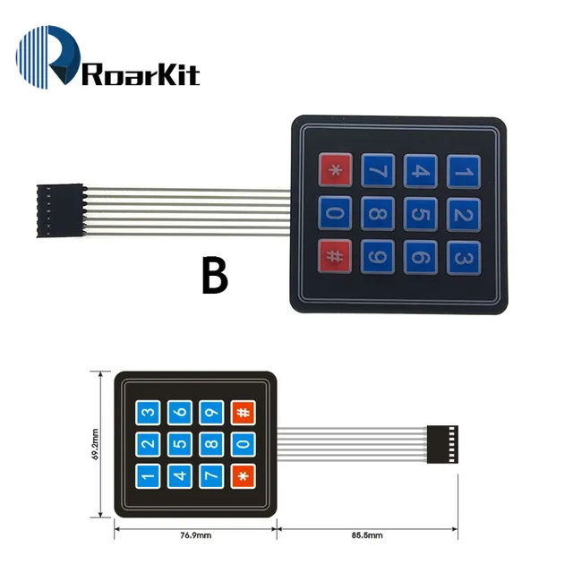 1*2 3 4 5 Key Button Membrane Switch 3*4 4X5 Matrix Array Keyboard 1X6 ...