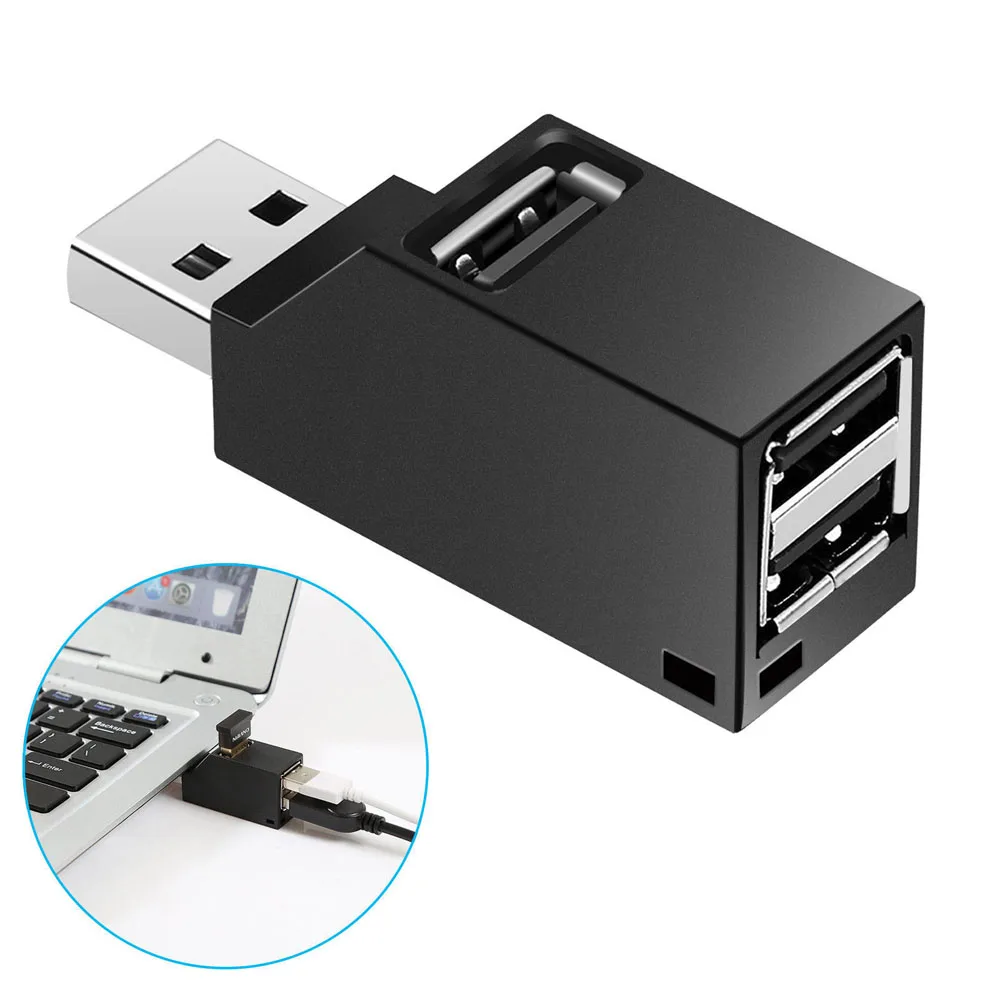 Mini Usb 2.0 Hub 3 Ports Portable Key Pendant Usb Hub 480 Mbps High ...