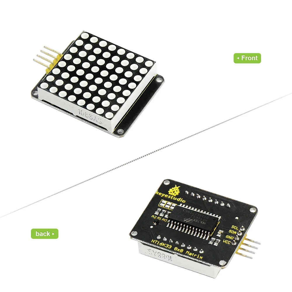 Keyestudio-cor Vermelha Comum Cátodo Led Dot Matrix Module I2c 8x8 Ht16k33 Arduino Uno R3 Pcs