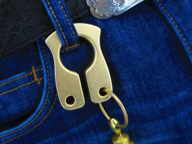 1PC Copper Brass Key Ring Hanging Buckle Hang buckle Thickness 10mm EDC ...