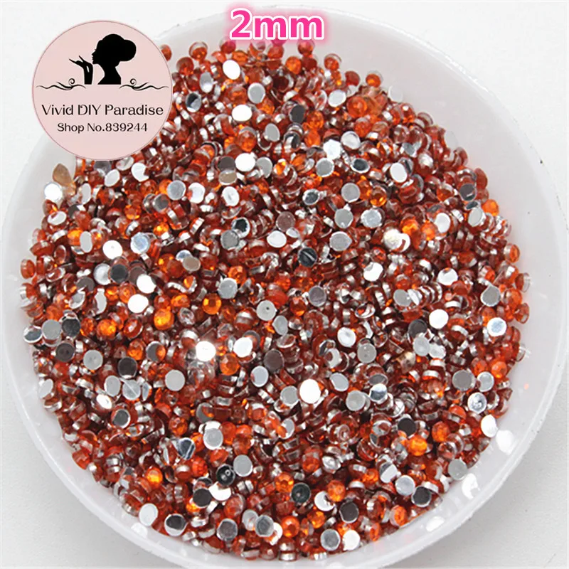 2mm 10000pcs Sun Round Acrylic Rhinestones Shiny Nail Art Decoration ...