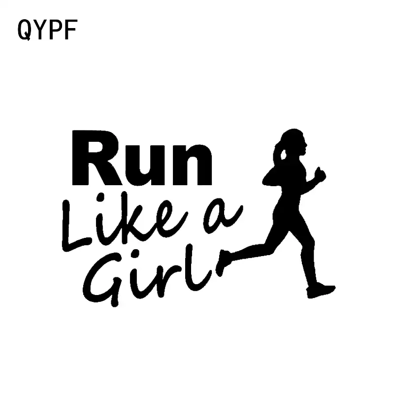 15.2CM*9.2CM Runner Girl Lady Marathon Run Fun Car Sticker Reflective ...
