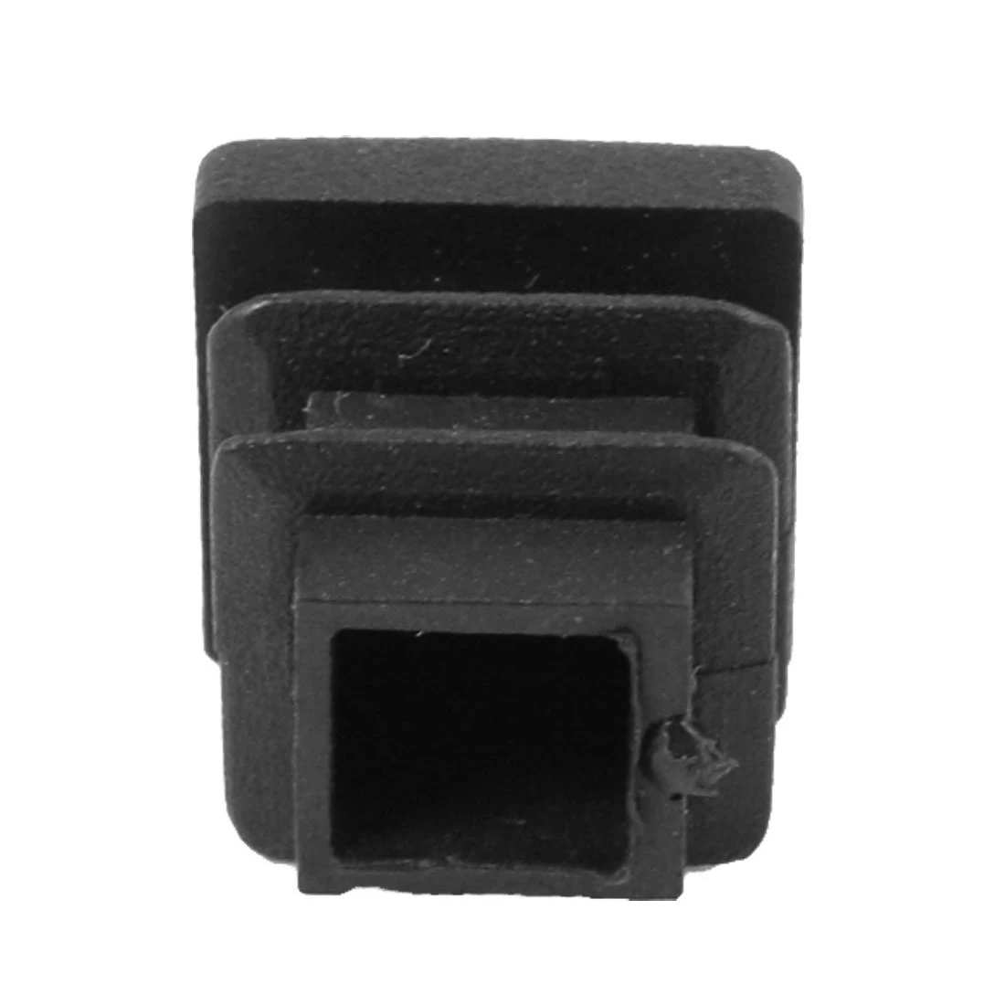 12 Pc 16mm x 16mm Square Striated Plastic Table End Plugs Inserted Tube ...