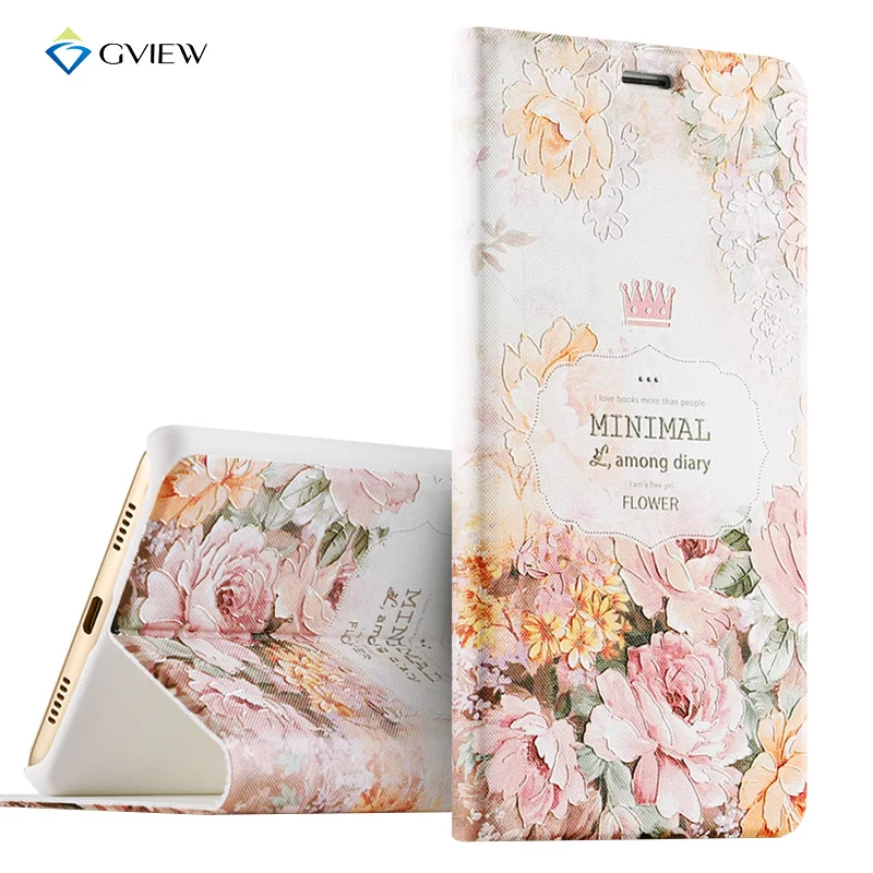 Gview PU Leather 3D Relief Printing Flip Cover Case For Huawei Honor 6X ...