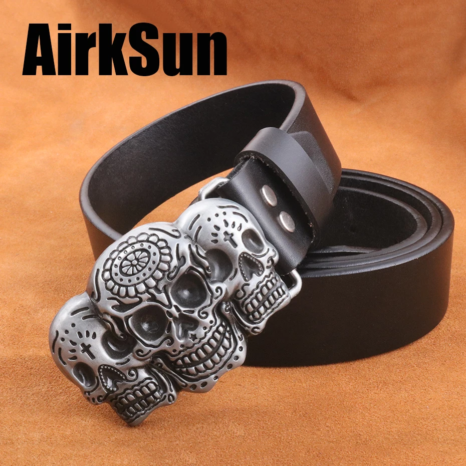 AirkSun 2017 SKull head Buckle Fashion tactical Big Size belts for men ...
