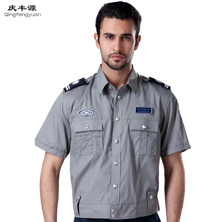 Summer Security Men Suit Security Grey Men Suit Short-sleeve Shirt ...