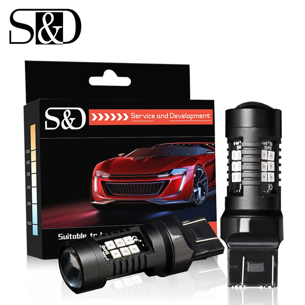 2pcs 1200lm T20 W21w Led W21/5w Led Wy21w 7440 7443 Led Bulb T25 3157 ...