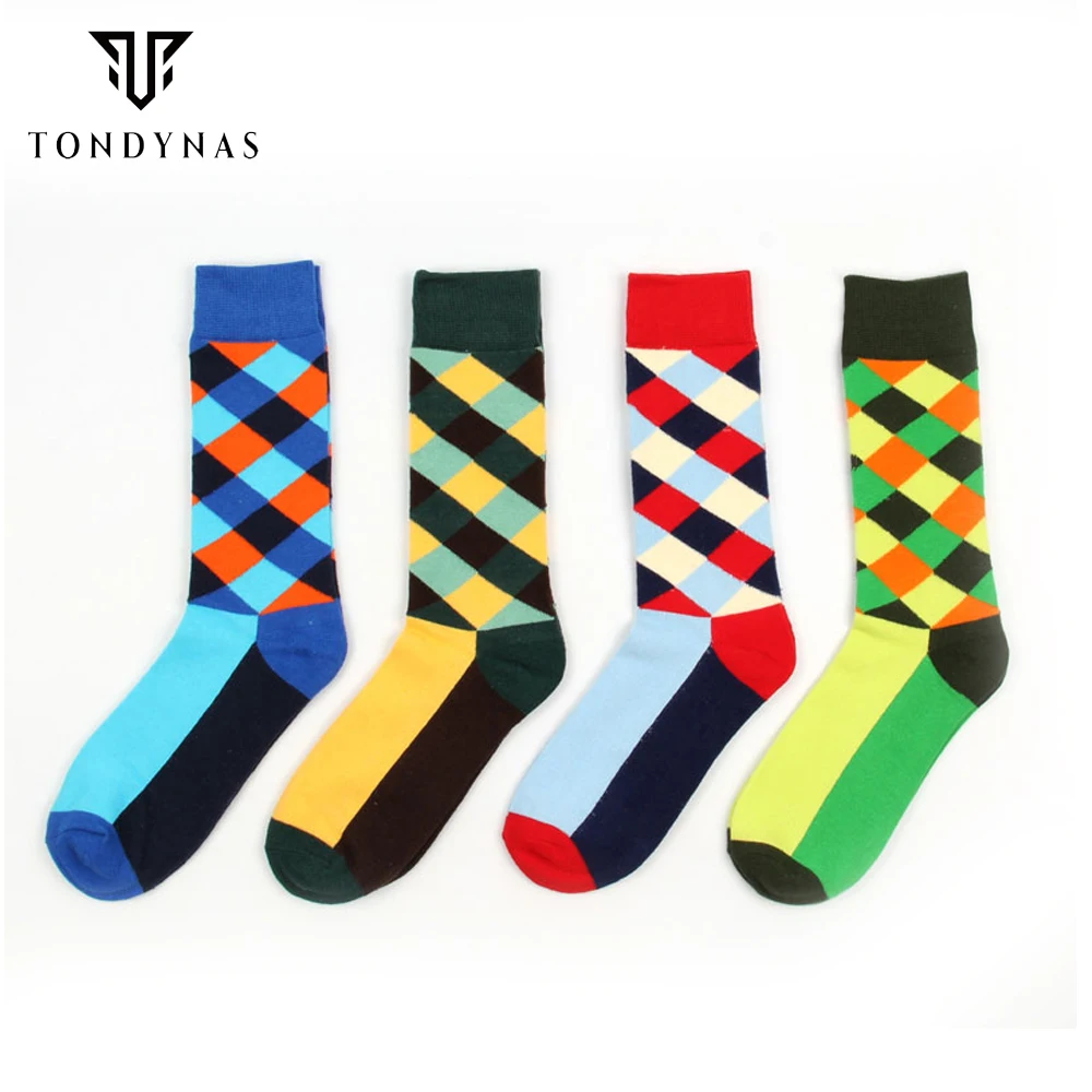 Man lattice cotton retro socks ,male colorful socks HP05|sock fox|socks ...