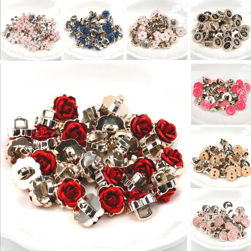 Acrylic-Golden-Plated-Buttons-Garment-Accessories-DIY-Sewing-Supplies ...