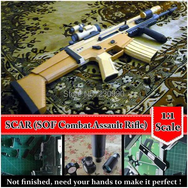 Classic Scar, Sof Combat Assault Rifle Scaled 3d Paper Model Cosplay ...