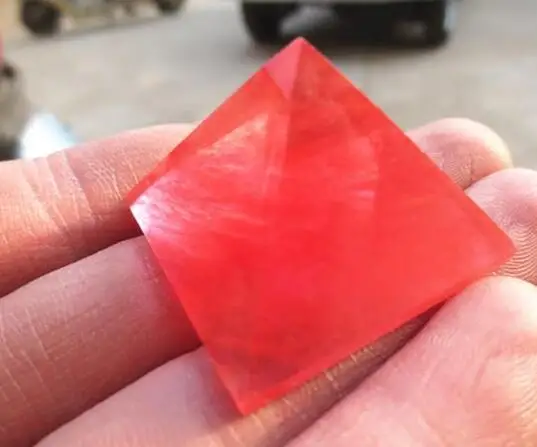 WBY 704+++ Genuine Red melting crystal Pyramid luck talisman energy ...