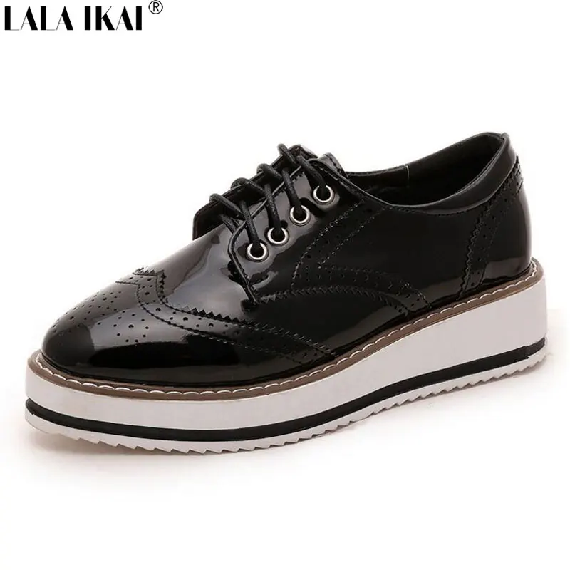 LALA IKAI Femmes Richelieus Mode Derbies Creepers Plate Forme ...