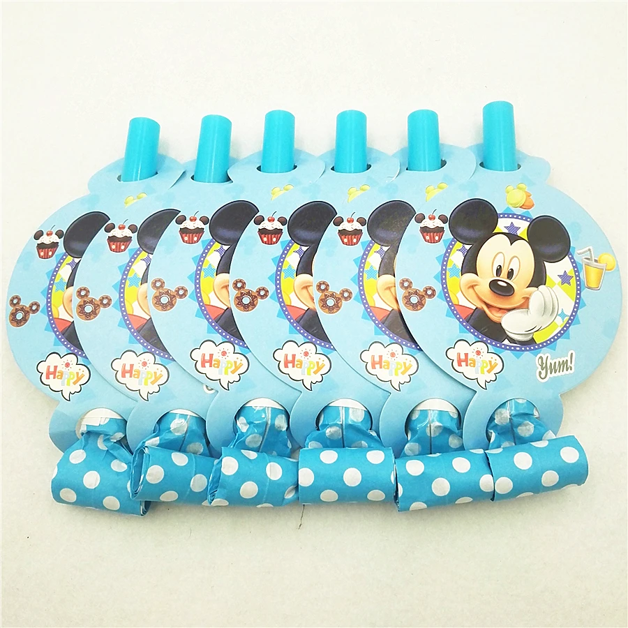 6pcs/set Mickey Mouse Party Supplies Noise Maker/Blowout Cartoon Theme ...