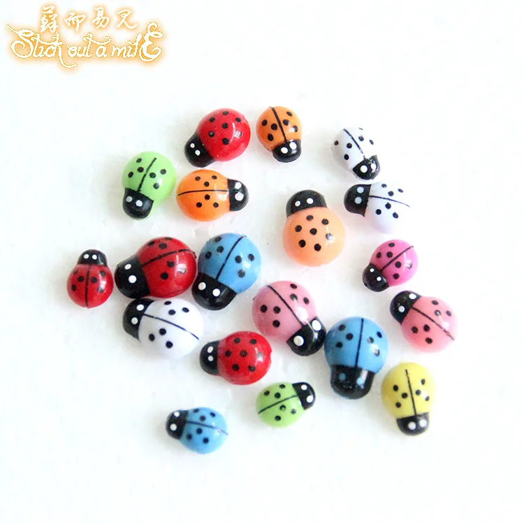 Colorful Mini Resin Ladybug Micro Landscape AAA S M L Ladybug Mini ...