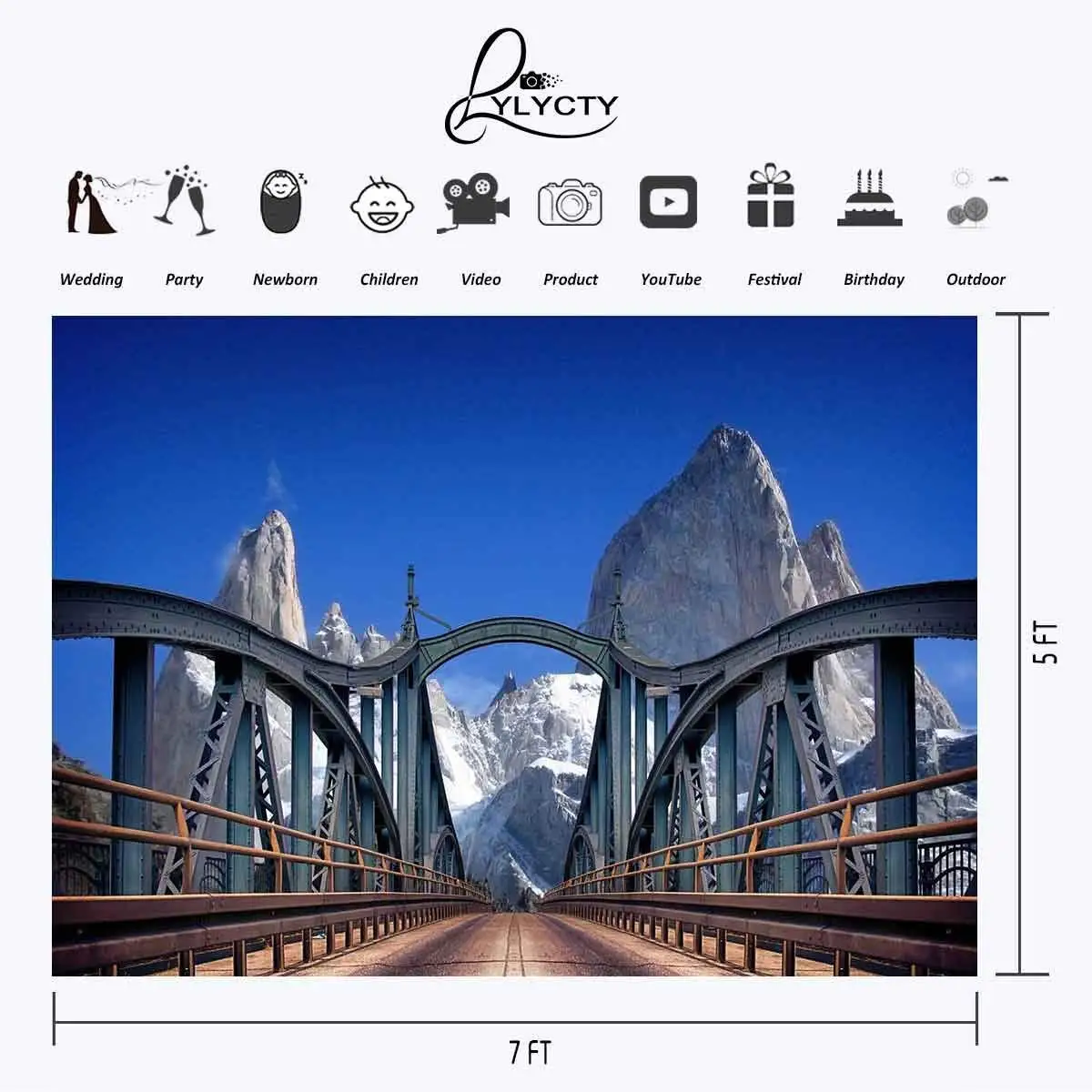 7x5ft Natural scenery Backdrop Dangerous suspension bridge natural ...