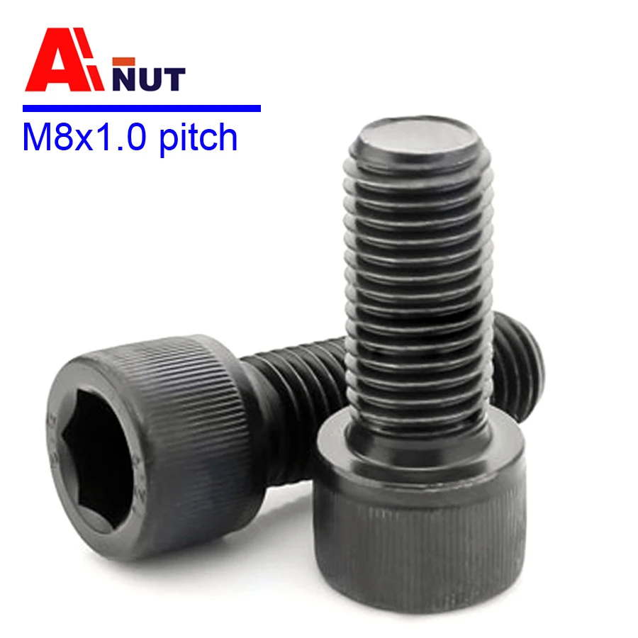 M8*1.0 Pitch Hex Socket Screw , Din912 M8 Fine Thread Pitch Bolt ,class ...