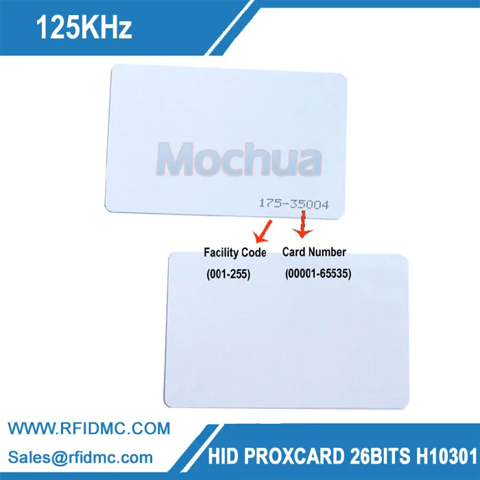 H-I-D-card-1326-RFID-Smart-Card-125KHz-26Bit-for-access-control-Format ...