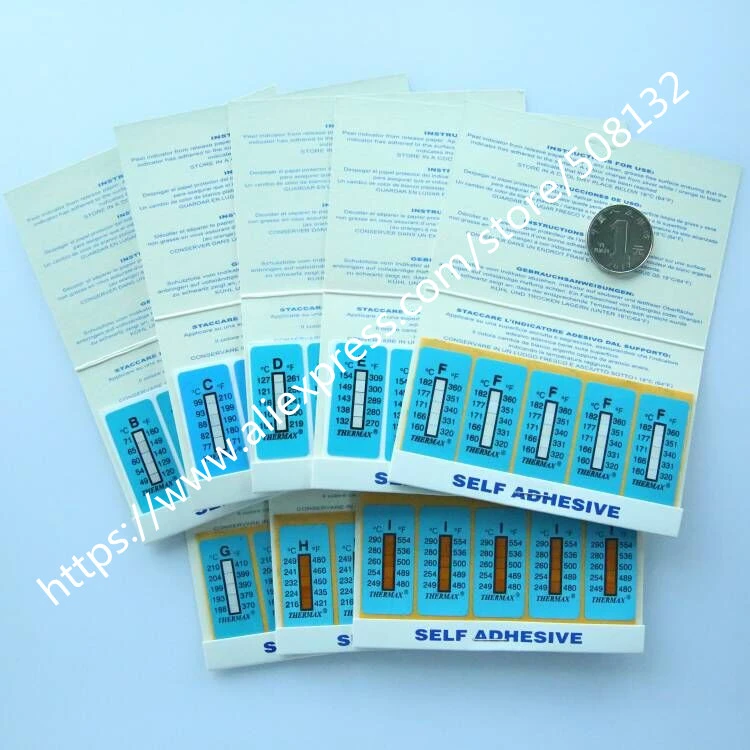 TMC 10 Strips THERMAX Surface Temperature Indicating Label Degree C and ...