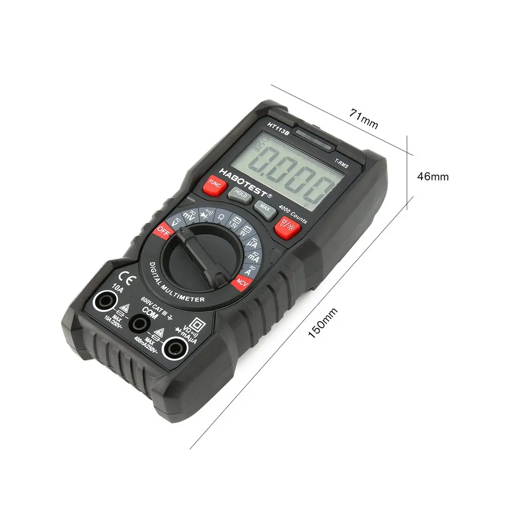 HABOTEST Auto Range Digital Mini Multimeter DC/AC Voltage Current Meter ...