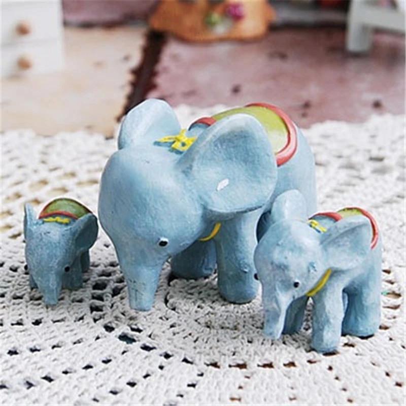3Pcs Cute Elephant kangaroo Model Figures Mini Animal Family Model Toys ...