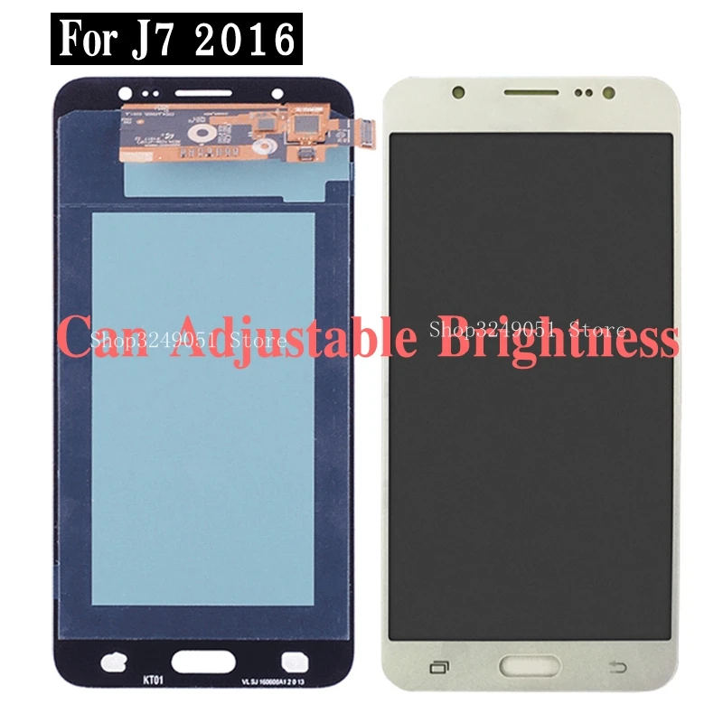 Brightness Adjustable LCDs For Samsung Galaxy J7 2016 J710 J710F J710M LCD Display Touch ...