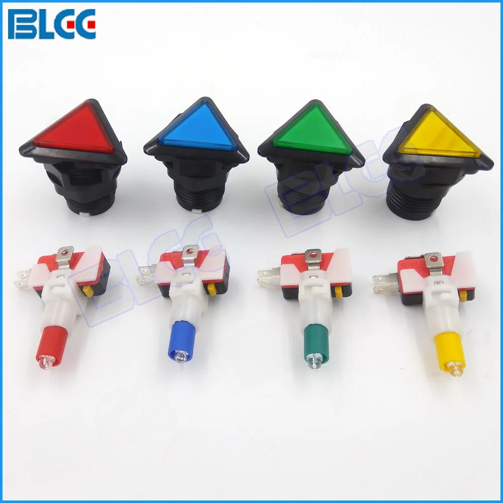 39mm Triangle Arcade Button Switch LED Momentary Lighted Push Button ...