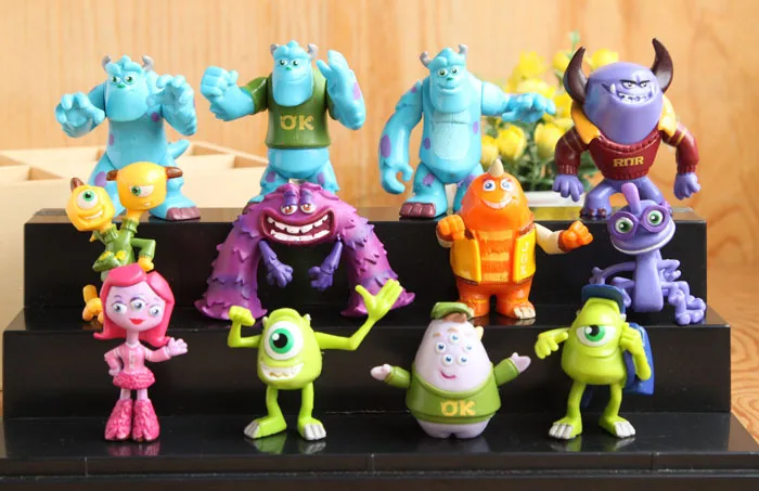 Pixar Monsters Inc. 12pcs/Set Monsters University Mike Sully Mini PVC ...