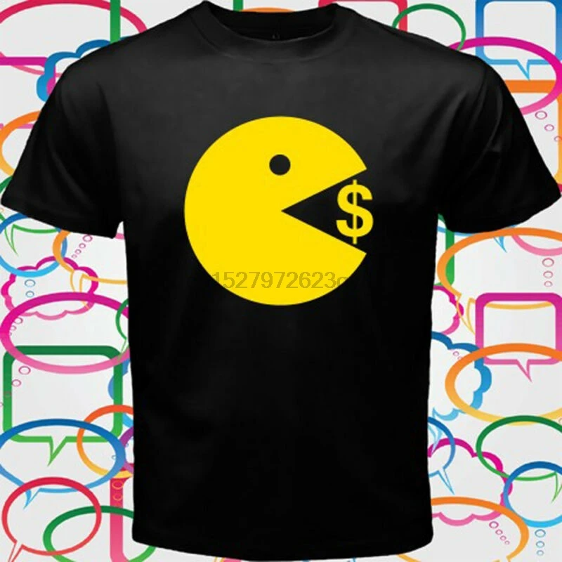Manny Pacquiao Pac Man Eating Money Mens Black T Shirt Size S to 3XL|T ...