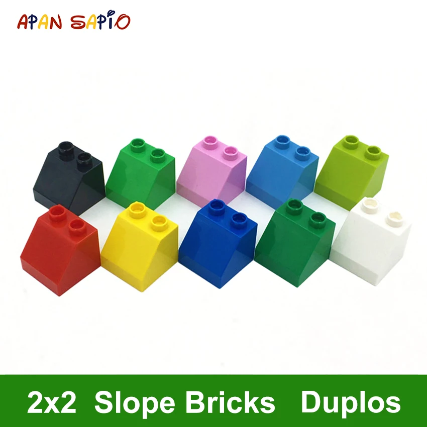 Big Size DIY Building Blocks Slope Figures Bricks 1x2Dot 12PCS ...