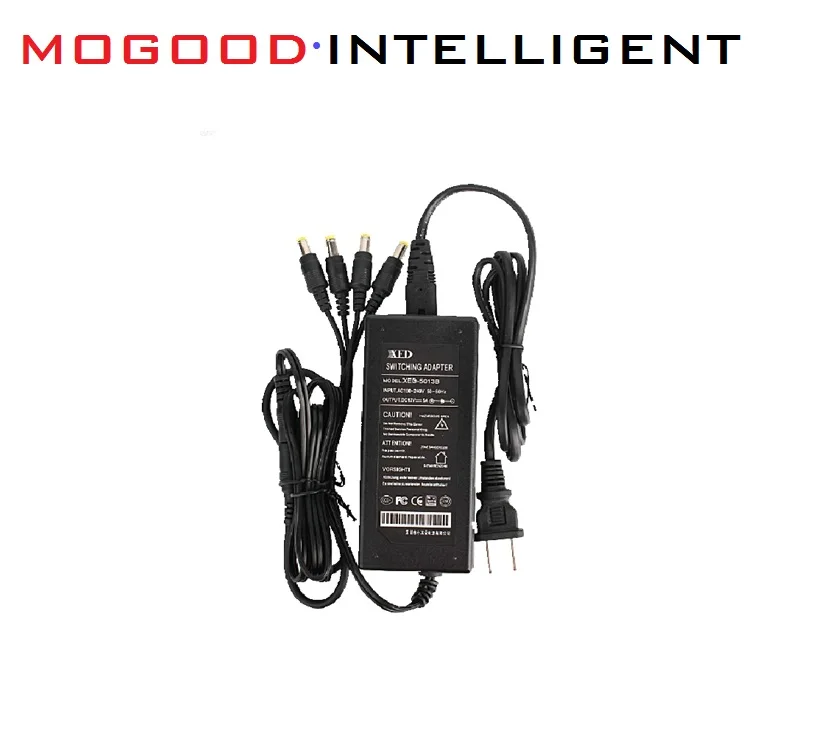 CCTV Camera Power Supply Indoor DC12V/5A Stable For 4 Analog/IP Cameras ...