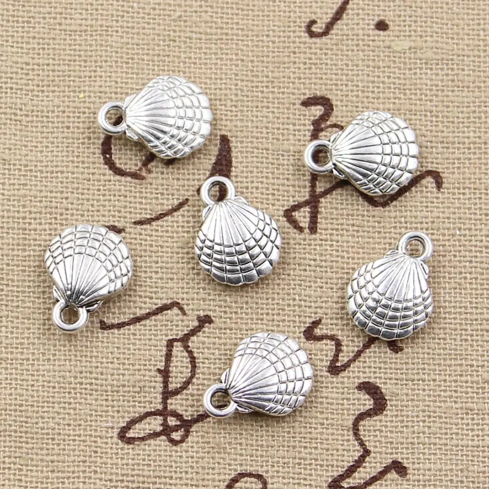 15pcs Charms Double Sided Lovely Shell 13x10mm Antique Making Pendant ...