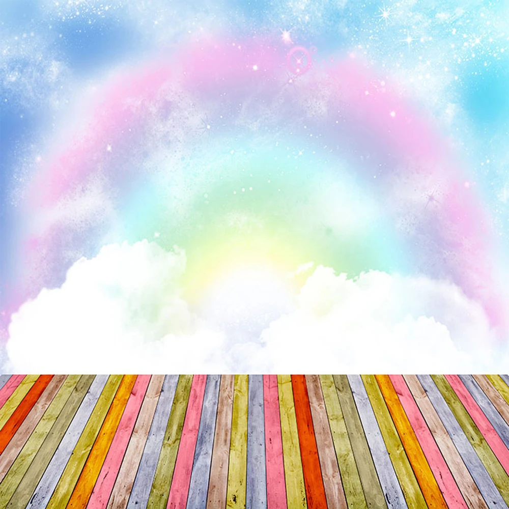 Fantasy-Blue-Sky-Clouds-Rainbow-Backdrop-Photography-Sparkles-Newborn ...