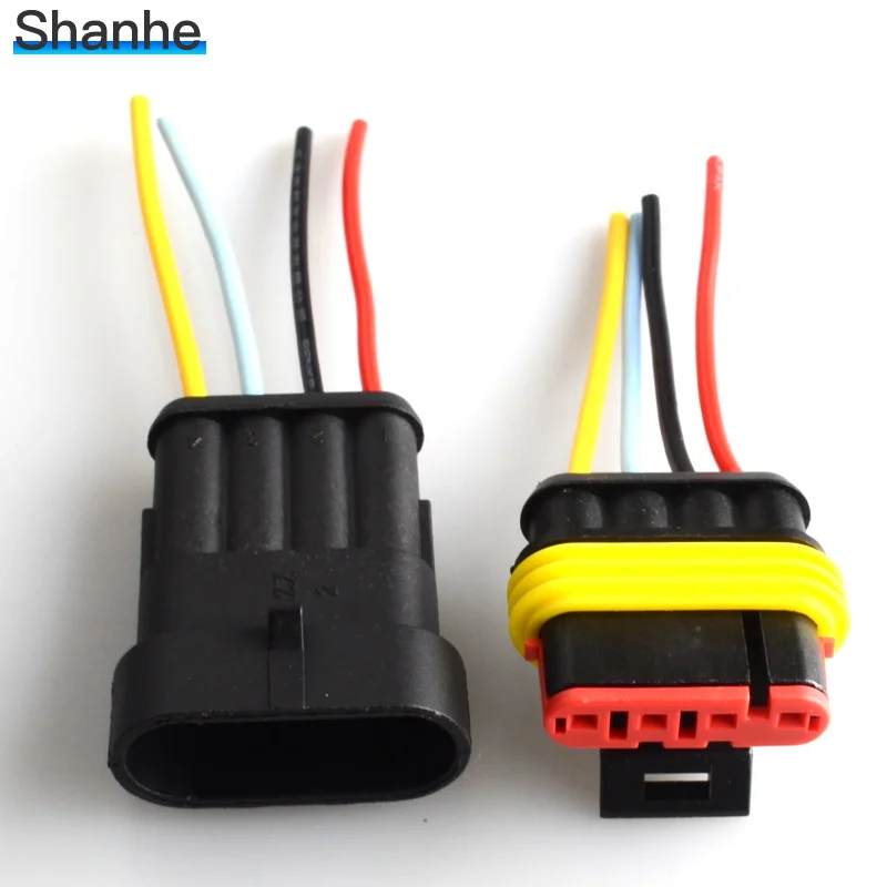 Auto 4 Pin wire connector 4 Way 4P auto connector Male & Female ...