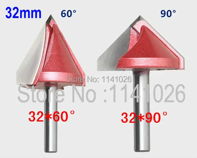 2PCS(60 Degree + 90 Degree) Shank 6mm Width 32mm,CNC Engraving 3D V ...