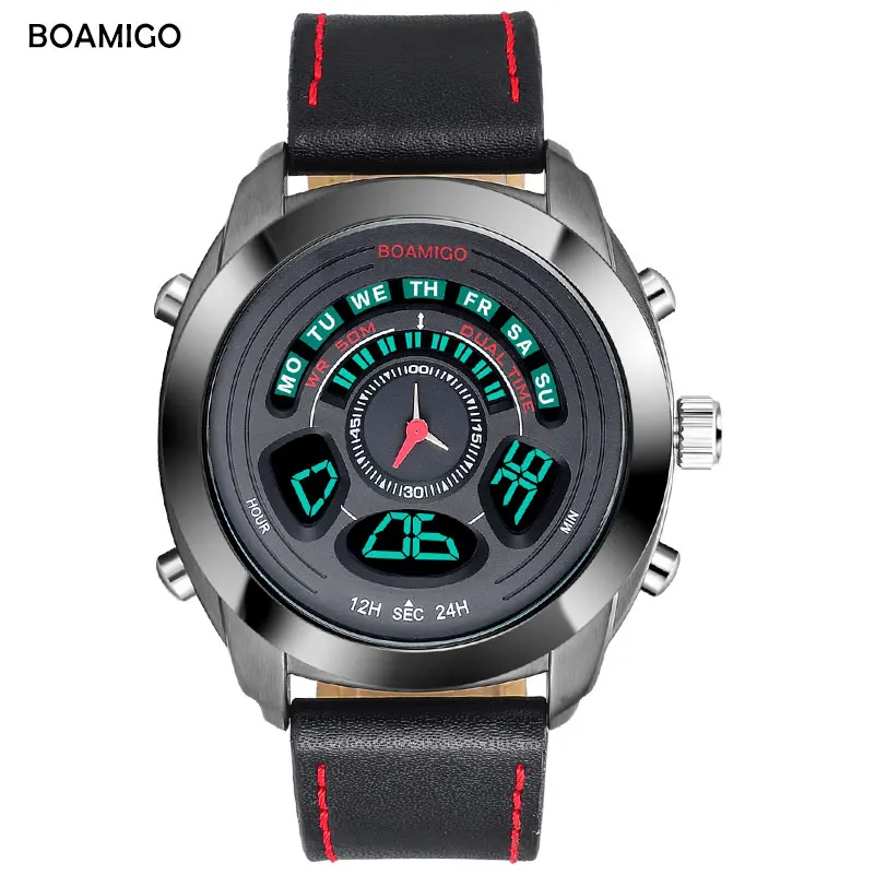 BOAMIGO relojes deportivos para hombre, cronógrafo de cuarzo analógico ...