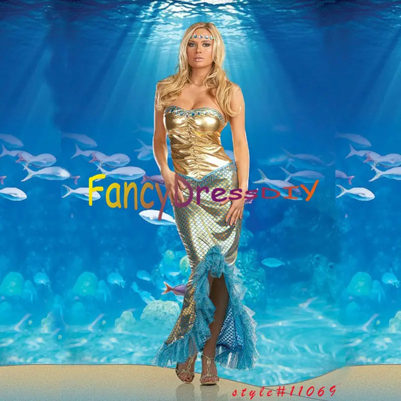 Adultladies Elite Mermaid Costume Sexy Dress Womens Halloween Party Fancy Dress Adult Little