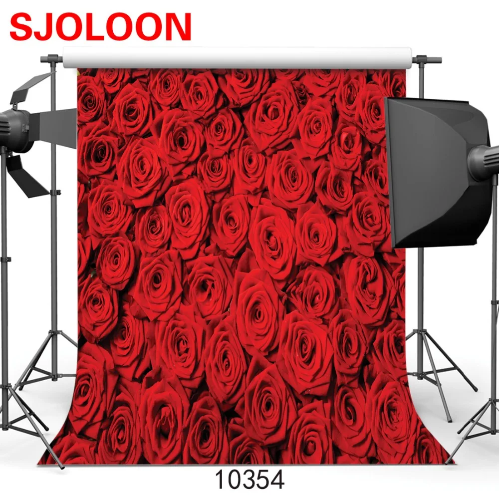 SJOLOON custom red roses photography backdrops theme for valentine's ...