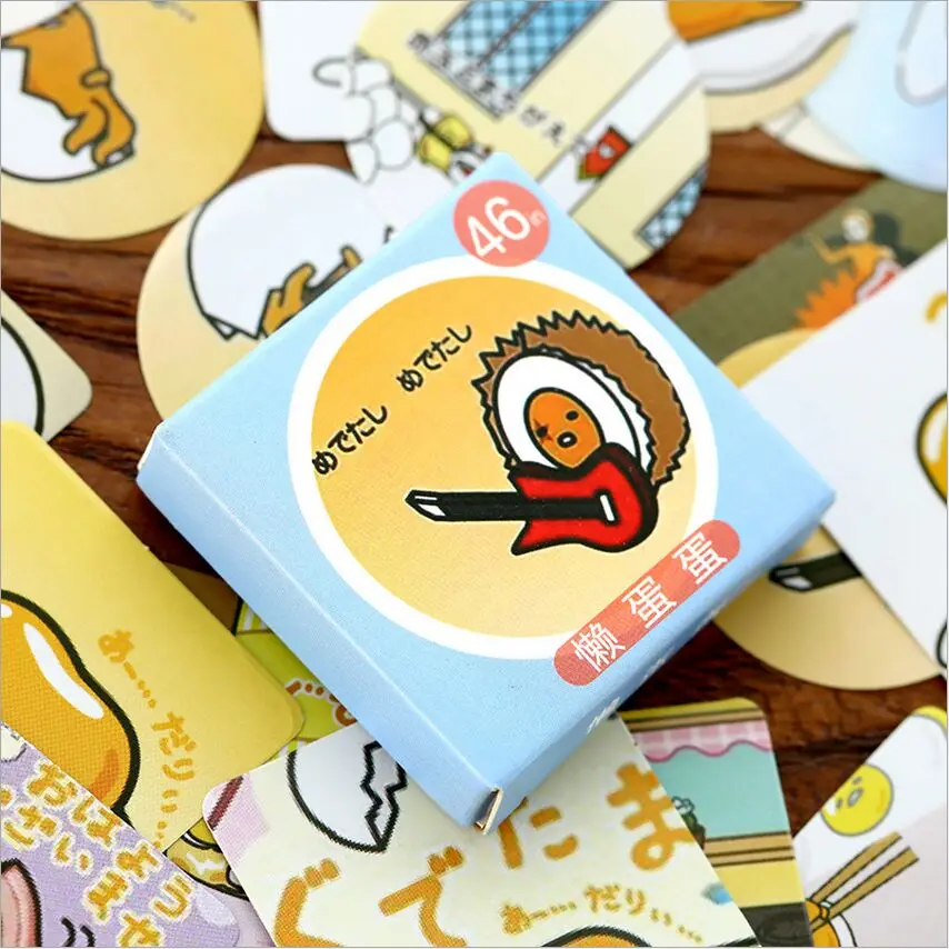 46Pcs/Pack Cute Cartoon Gudetama Lazy Egg Label Stickers Decorative ...