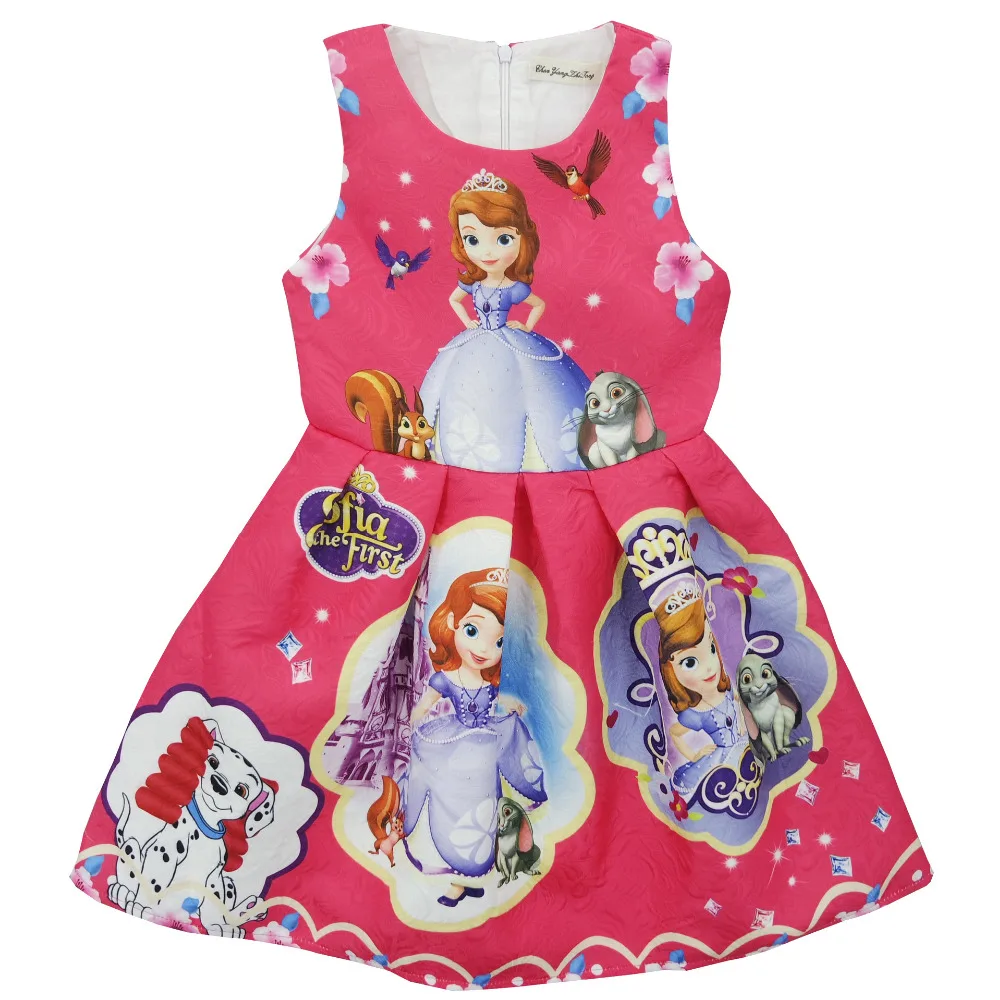 Momoda Sofia the First Print Summer Girl Dresses Children One piece ...
