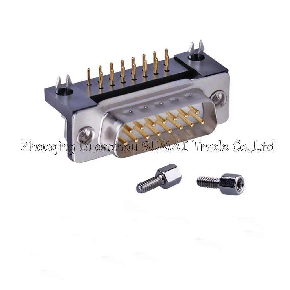 Great Male Dr15 D-sub Socket Connector,db15 15pin Dual Row 90 Degrees ...