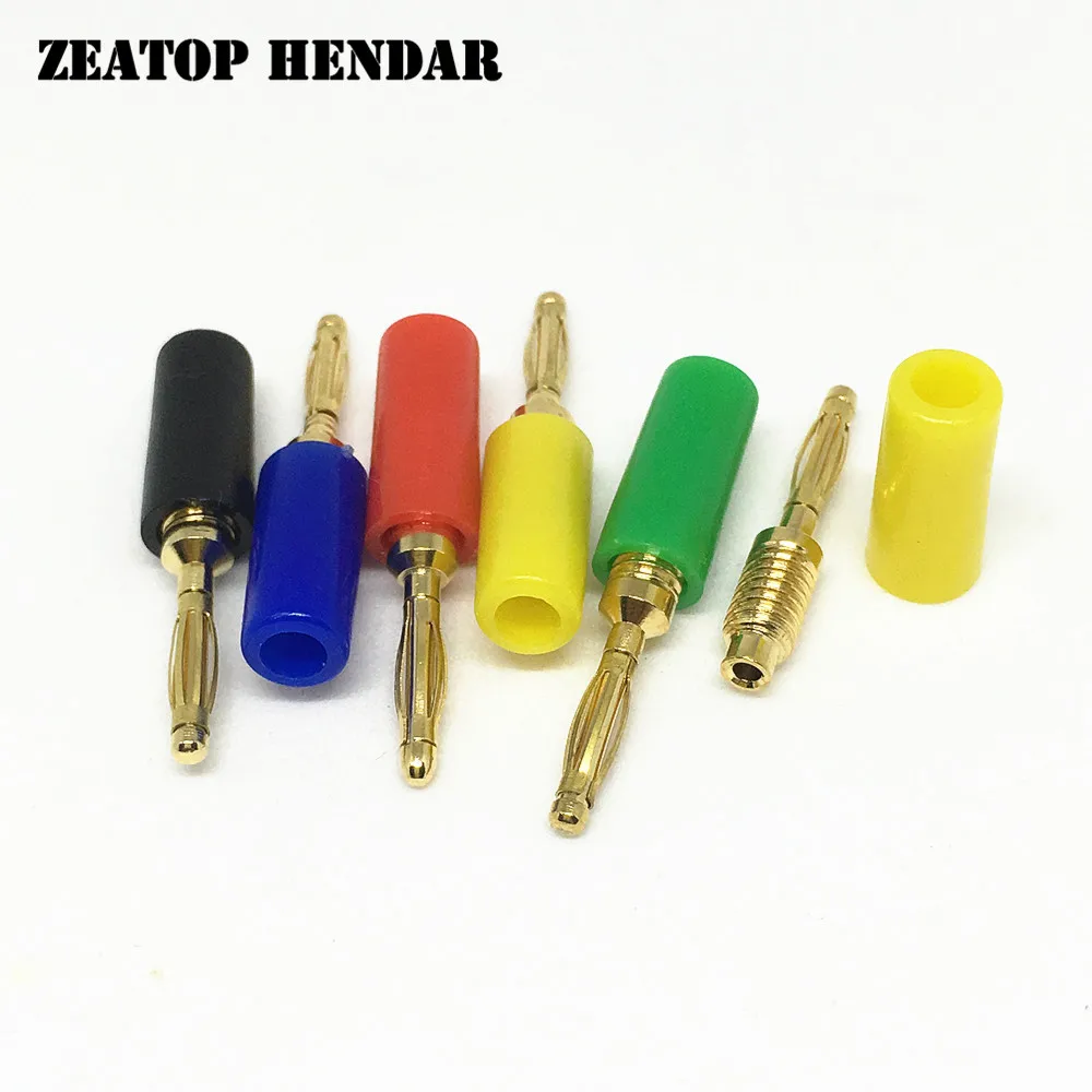 스피커 앰프용 미니 2mm 구리 바나나 플러그 잭 50 개, 금도금 바인딩 포스트 테스트 프로브 연결|jack plug ...