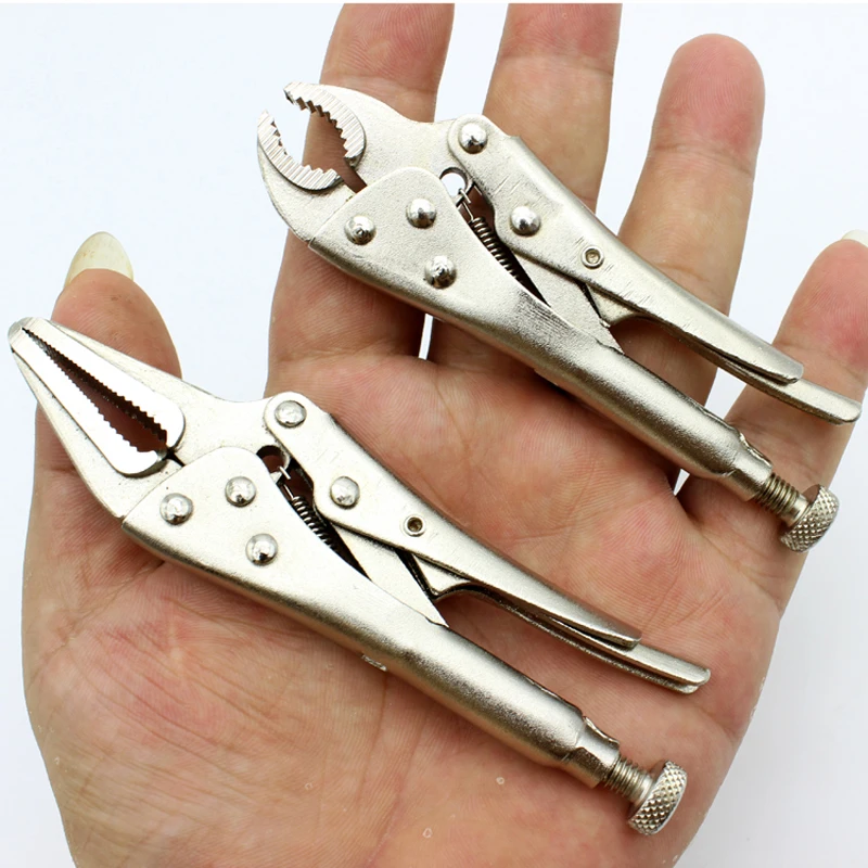 2pcs/set Mini Vice Grip Style Locking Pliers 5" Long Nose and 4" Curve ...