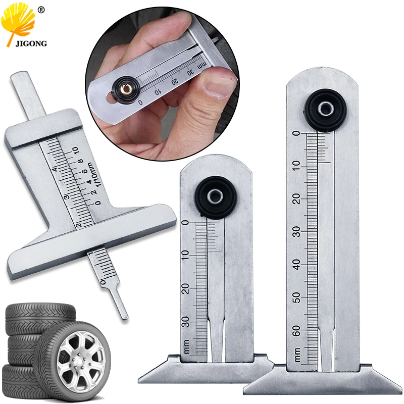 Stainless Steel Car Tyre Tire Tread Depth Gauge Meter Ruler Caliper ...
